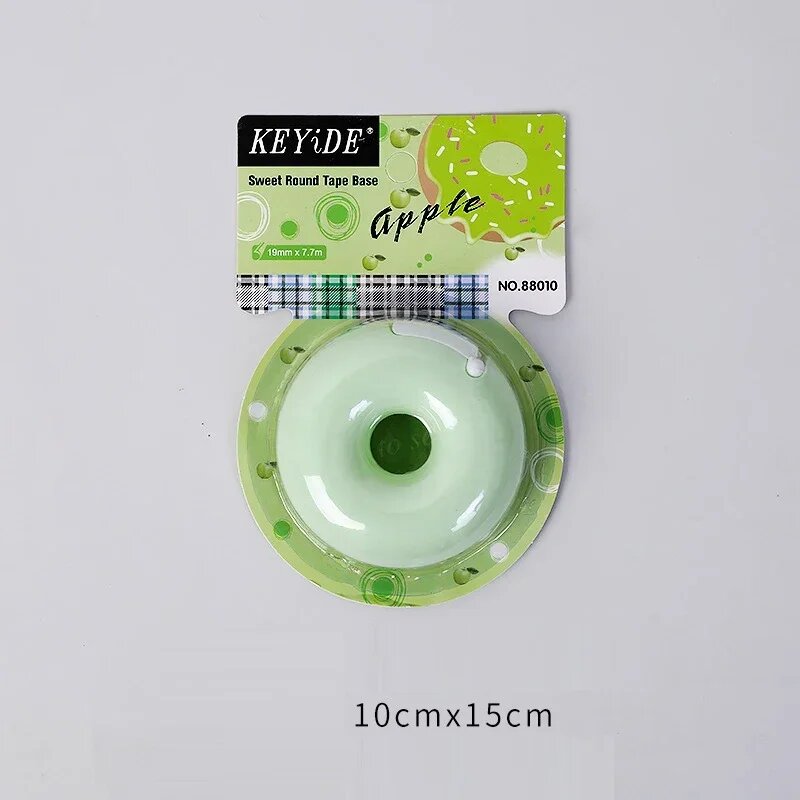 Диспенсер для скотча сердечком/пончиком Round green