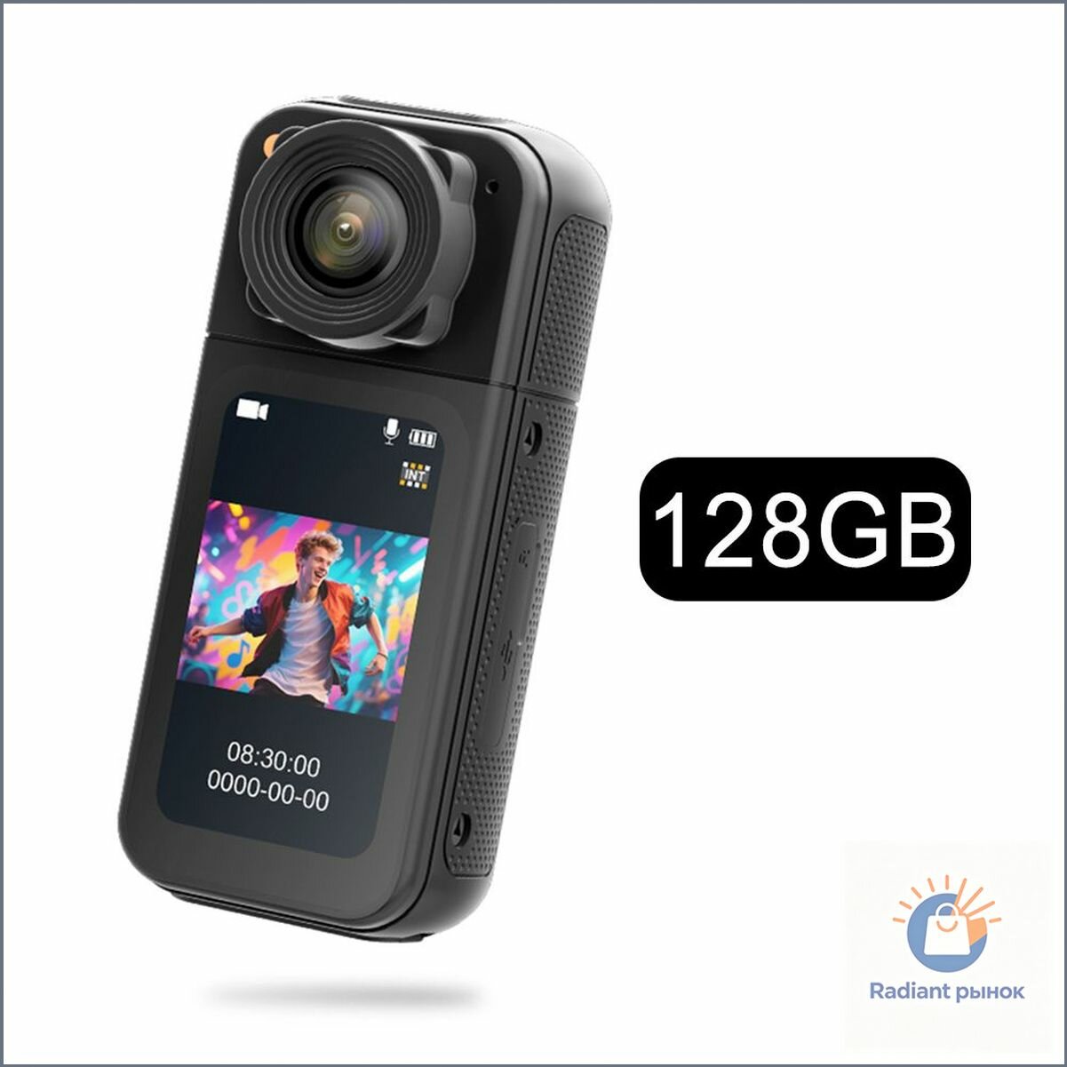 Цифровая видеокамера S83 с разрешением 1080P, чёрная, 1,47-дюймовый IPS-дисплей, встроенная батарея, объём памяти 128 ГБ