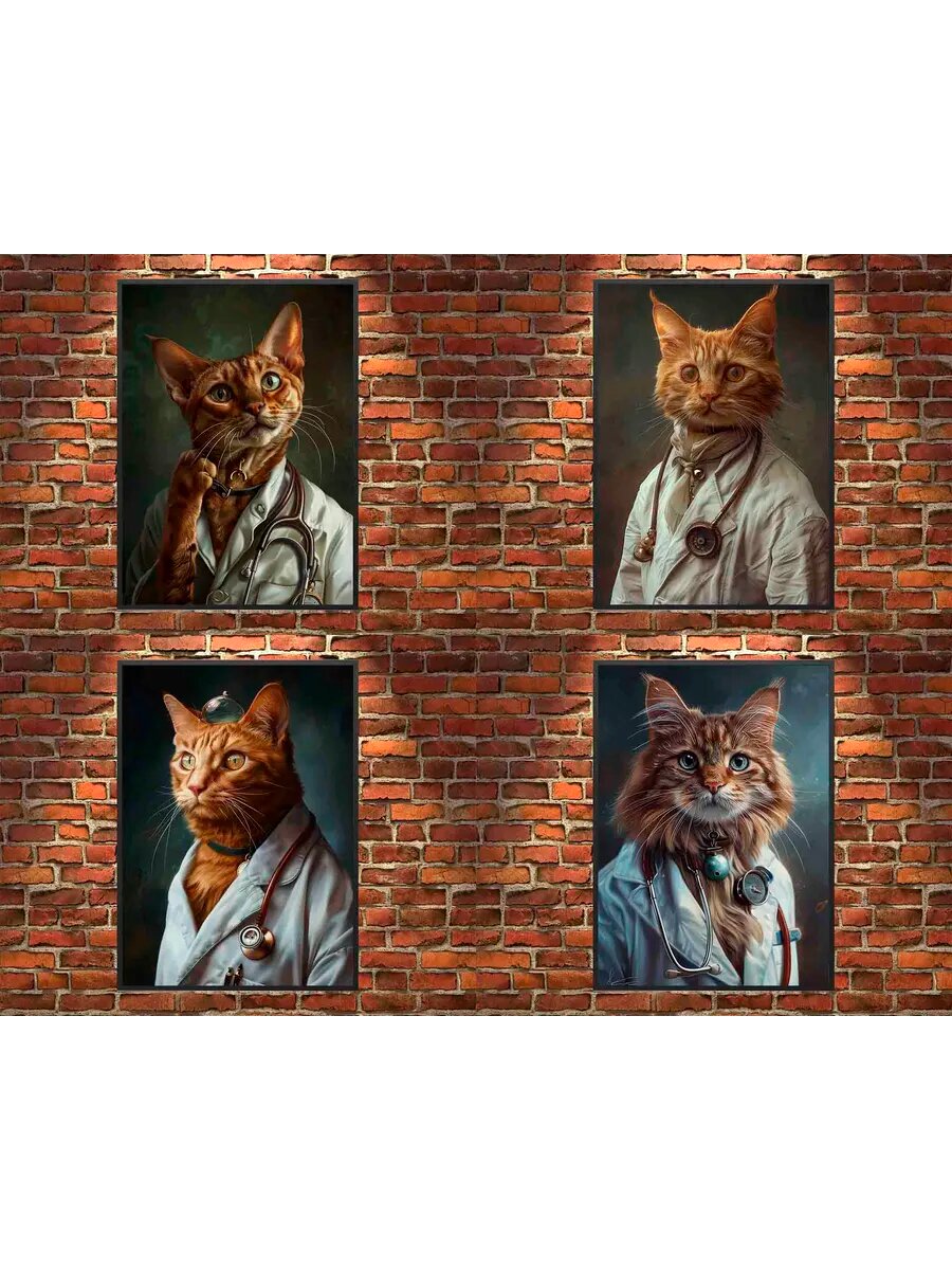 Гаванский Коричневый кошачий доктор, н2, 4 Плаката А3, 30х4
