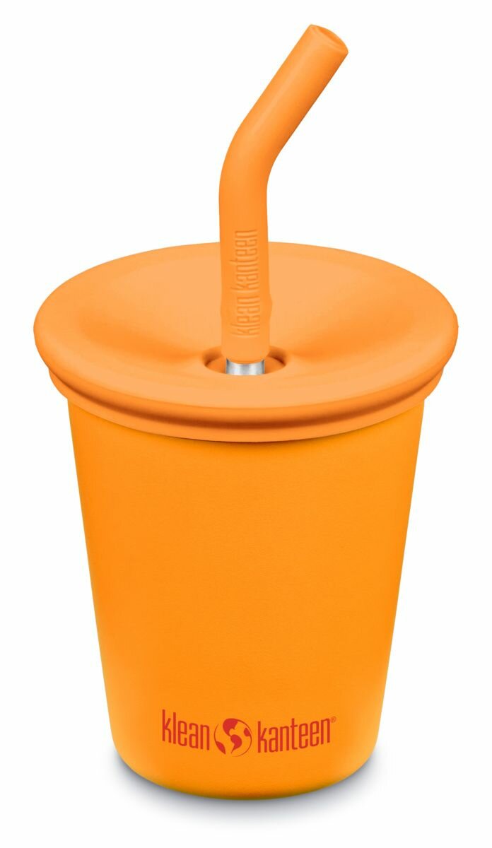 Детский стакан одностенный Klean Kanteen Kid Cup Straw Lid 10oz (296 мл) Flame Orange с трубочкой