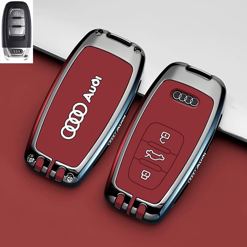 Чехол для ключа Audi модель B однокомпонентный в красном цвете для автомобильных ключей
