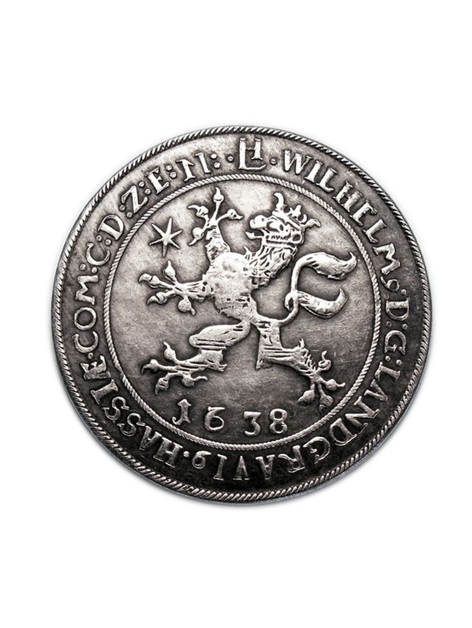 Монета бестмани "Серебряный талер", 1638, Нидерланды, посеребренный металл, 27 г