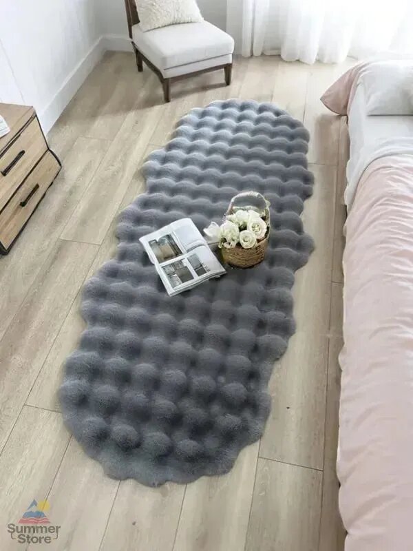 Коврик прикроватный пушистый чистый цвет 60x140 см из искусственного меха