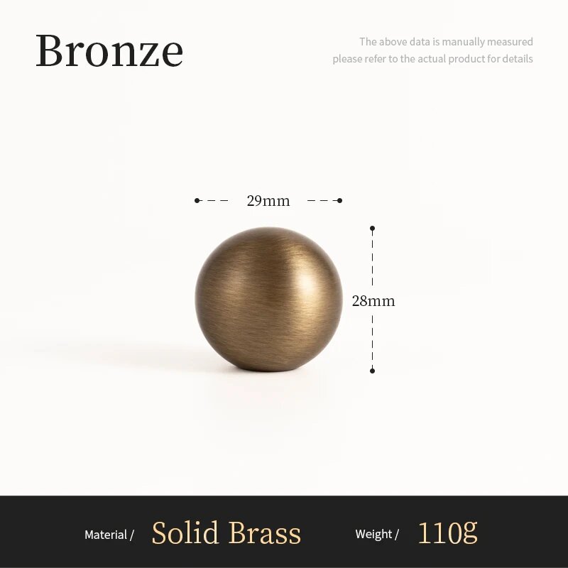 Ручка бронзовая SANTAYA, Solid Brass, 29mm, 110g