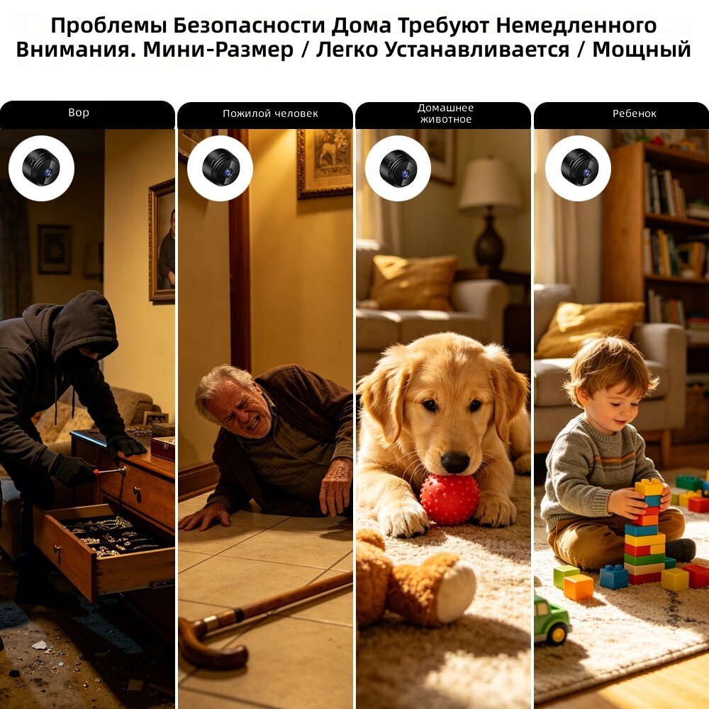 Беспроводная Wi-Fi камера видеонаблюдения для дома, питание от USB и литиевой батареи, 480P, удаленный доступ и мониторинг, прочный объектив, 1 шт.