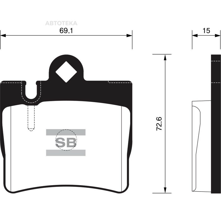 Колодки тормозные задние MERCEDES-BENZ CL I (215) (2000-2006)/ S V (220) (1998-2005) SANGSIN BRAKE SP2192