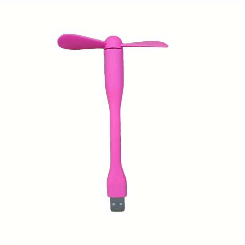 Гибкий портативный мини-вентилятор на USB, розовый, 1 шт.