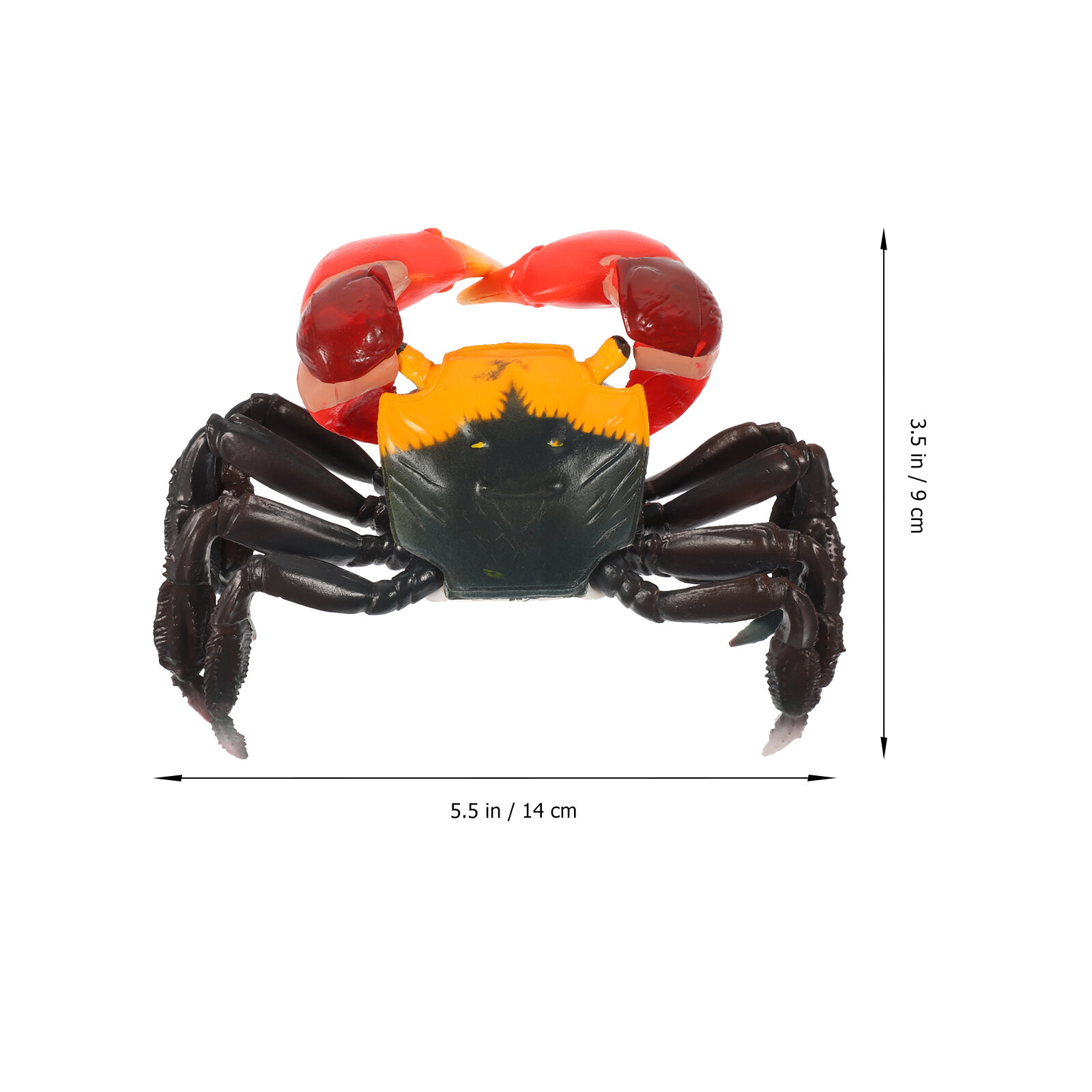 Модель морского животного краб, яркие цвета и реалистичные формы, 15x10 см
