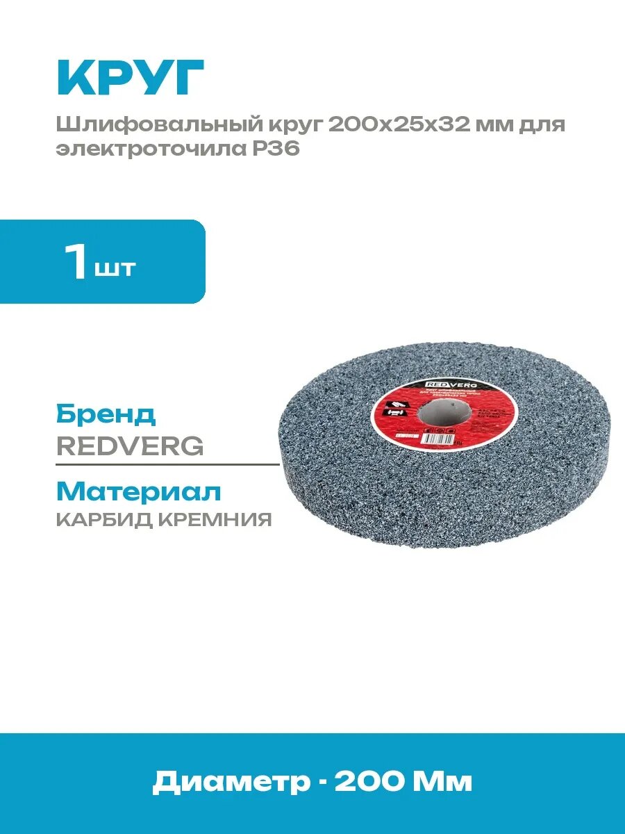 Круг шлифовальный 200x25x32 мм P36 абразивный для точила