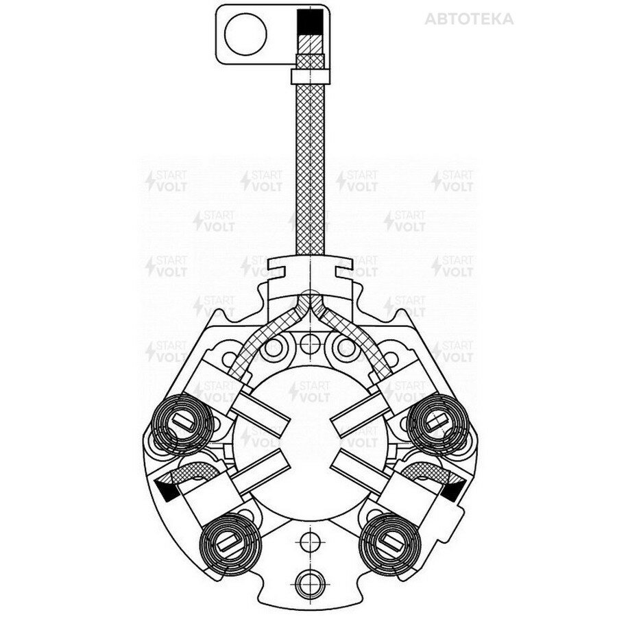 Щеточный узел стартера MITSUBISHI FUSO CANTER (12-) 3.0D STARTVOLT VBS2500