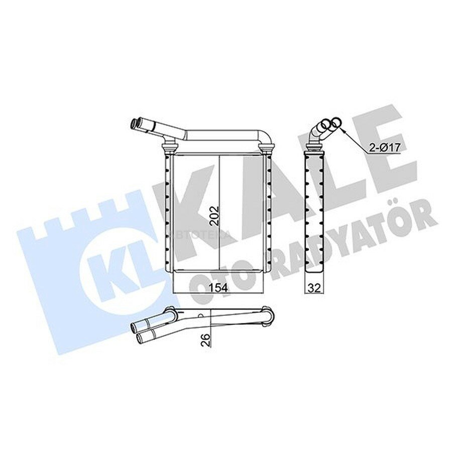 Радиатор отопителя салона TOYOTA COROLLA/AURIS/AVENSIS/RAV 4 07- паяный KALE 355115