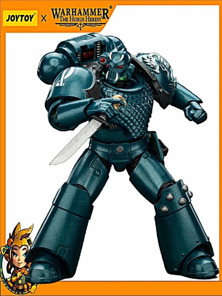 Аниме фигурки Alpha Legion Headhunter With Banestrike Combi-Bolter And Power Dagger JOYTOY Warhammer