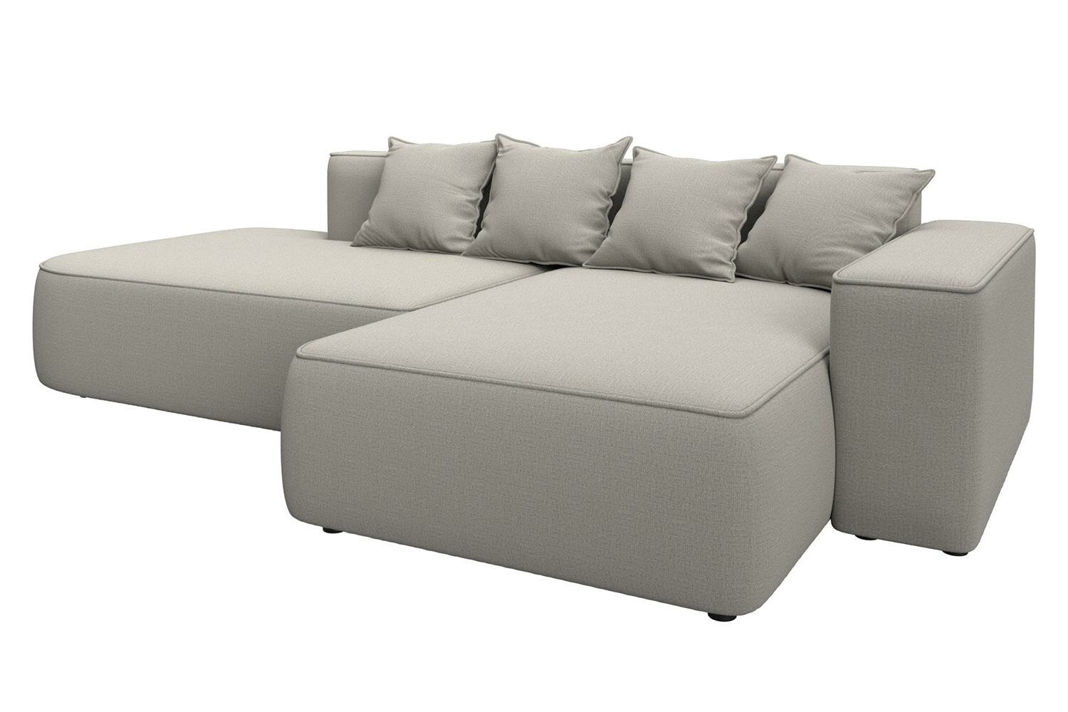 Угловой диван-кровать Лига 065, 277х77х155 см, правый угол, цвет бежевый