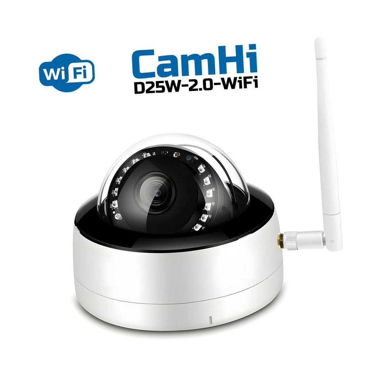 Беспроводная Wi-Fi купольная IP камера 2mp Cam Hi Pro D25W(2.0)WiFi (A65439KU) с датчиком движения и записью на SD карту. Детекция человека и автомо