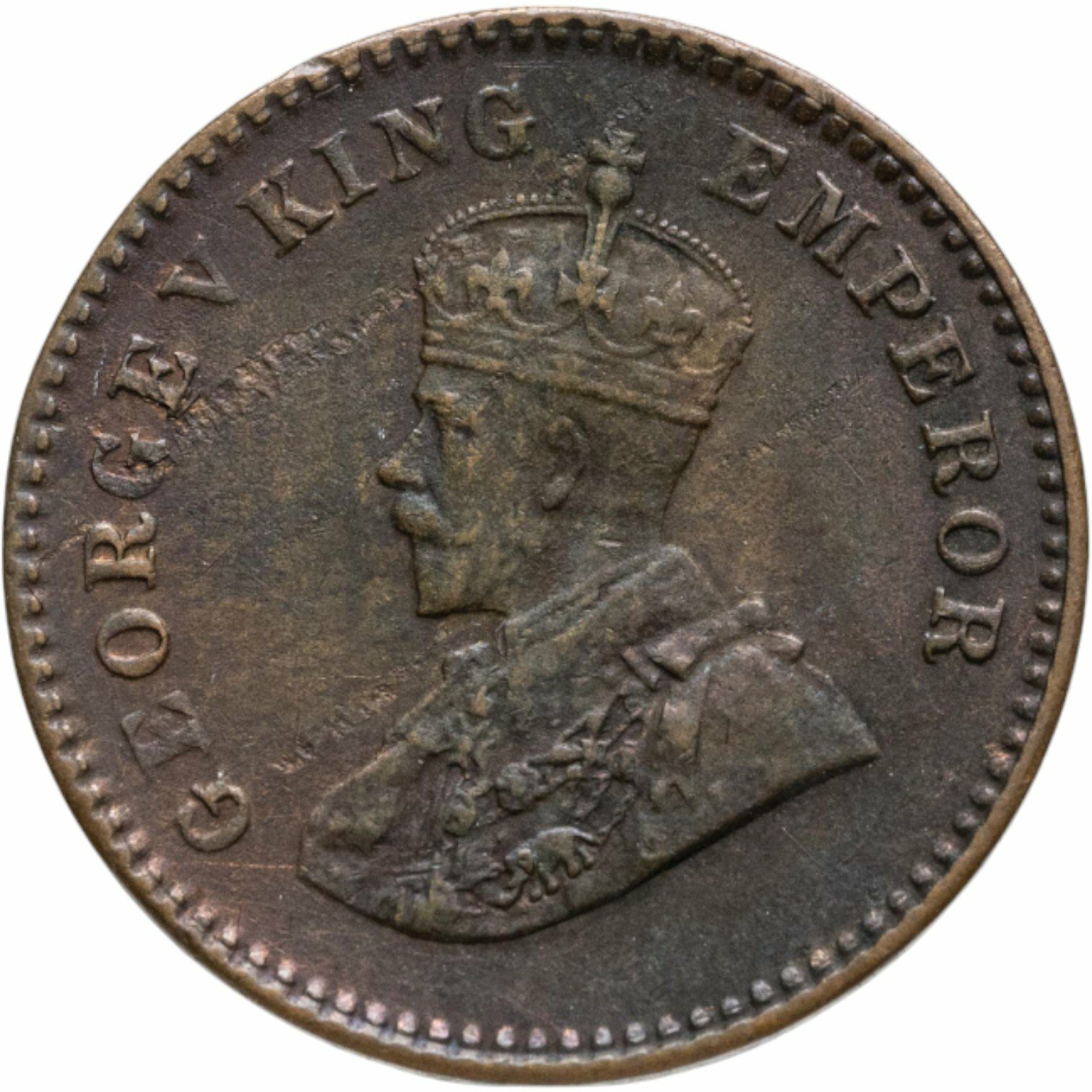 Индия Британская 1/12 анны anna 1919, Бронза, в сохранности VF