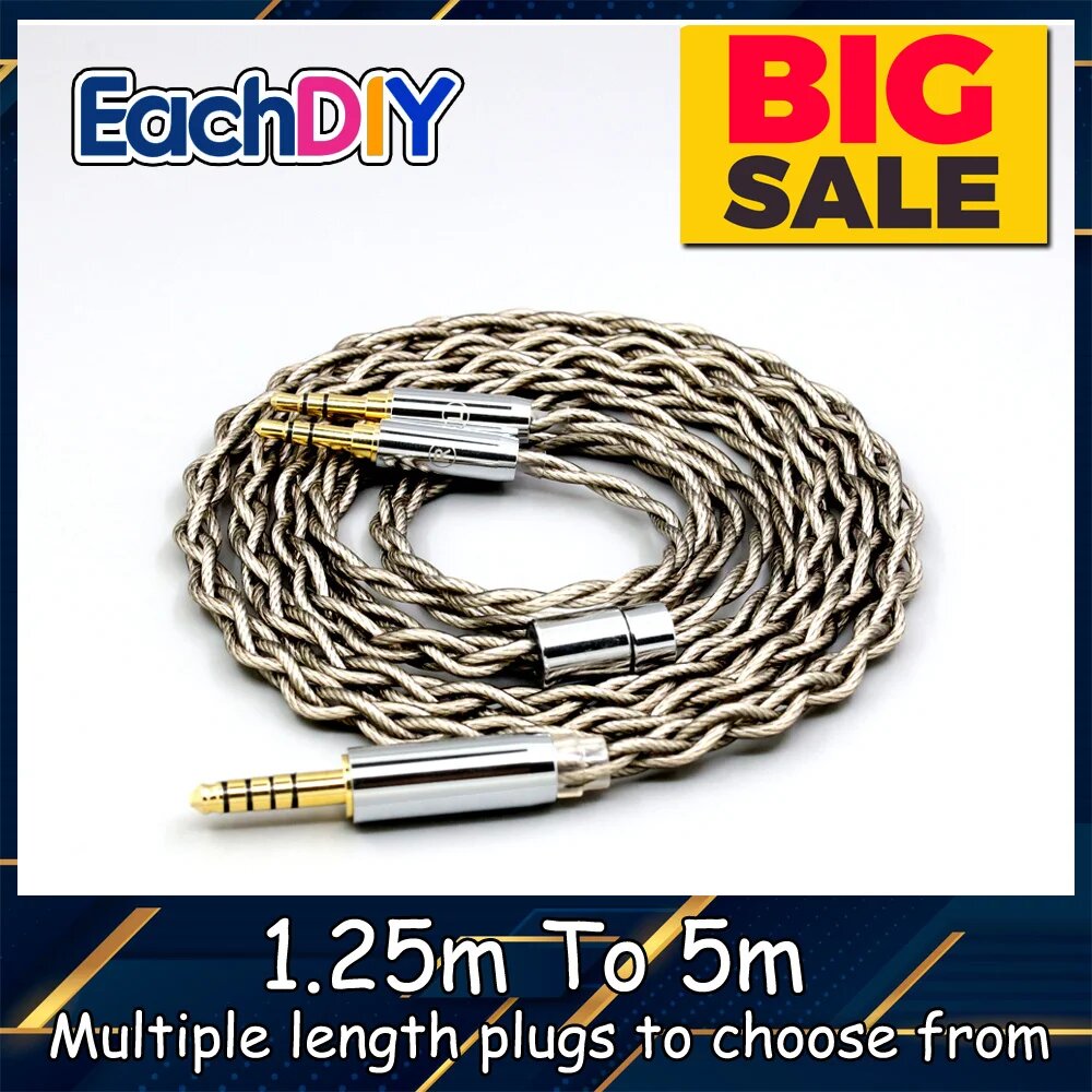 Кабель для наушников EachDIY 99% серебро + графен