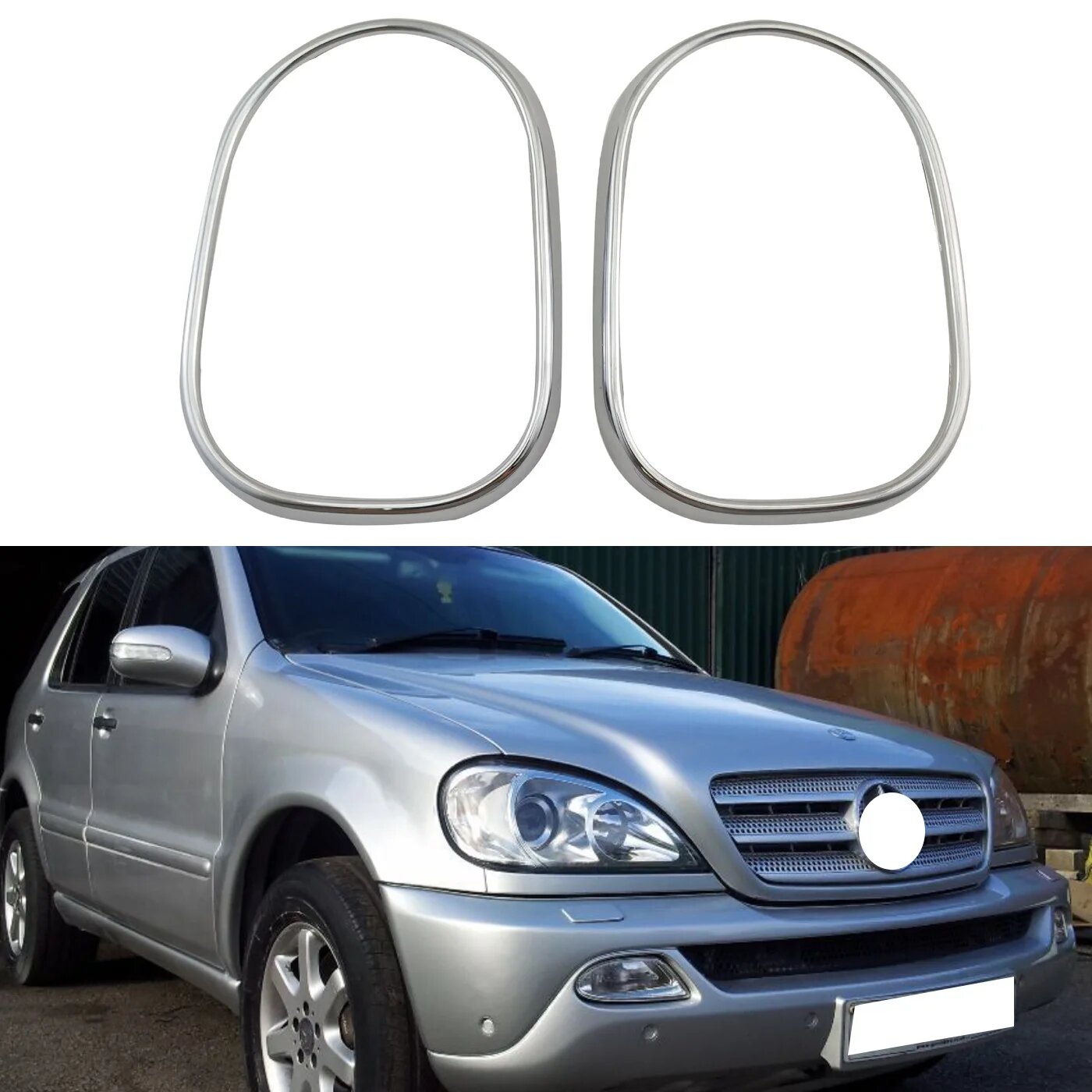 Хромированная накладка на рамку заднего вида для боковой двери автомобиля для Mercedes Benz ML300 320 W163 1998-2005 годов, декоративная накладка из АБС-пластика, 2 шт.