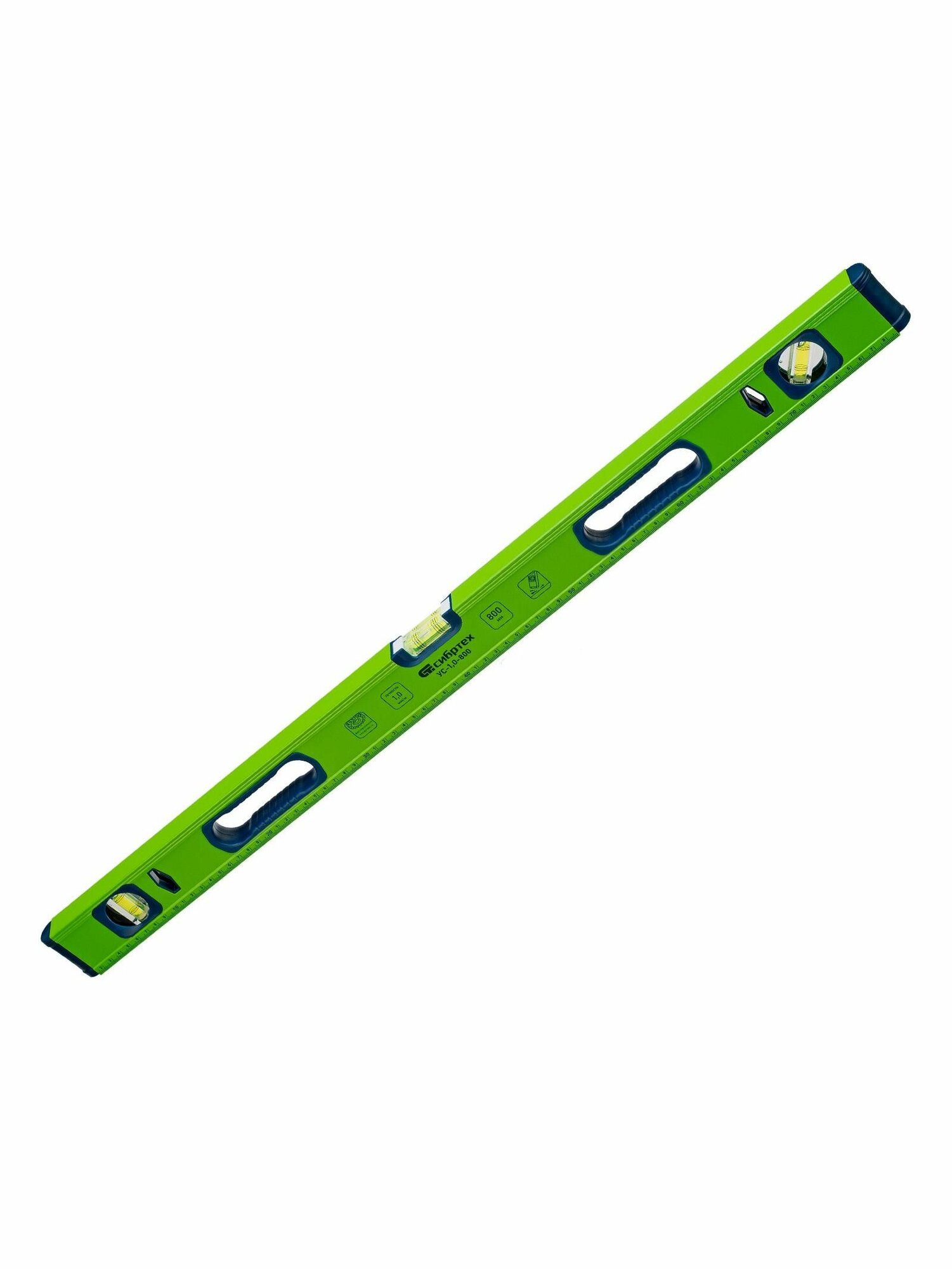 Уровень алюминиевый УС-1, 0-800, фрезерованный, 3 глазка, рукоятки, 800 мм Сибртех 34102