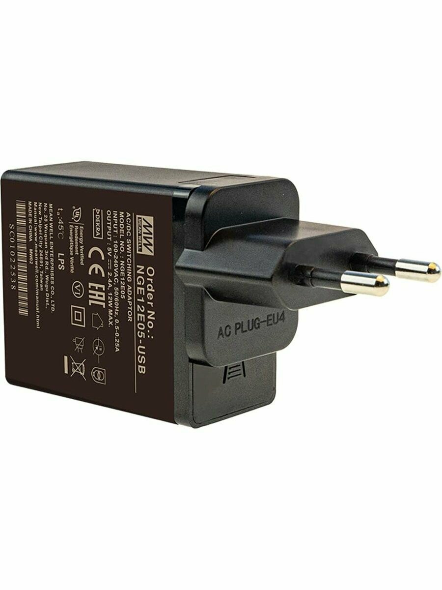 Адаптер питания AC-DC настенный Mean Well NGE12E05-USB