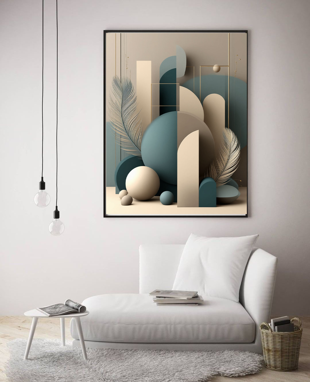 Картина на стену "Интерьерная абстракция" 40х50 см, холст на подрамнике, InterHobby