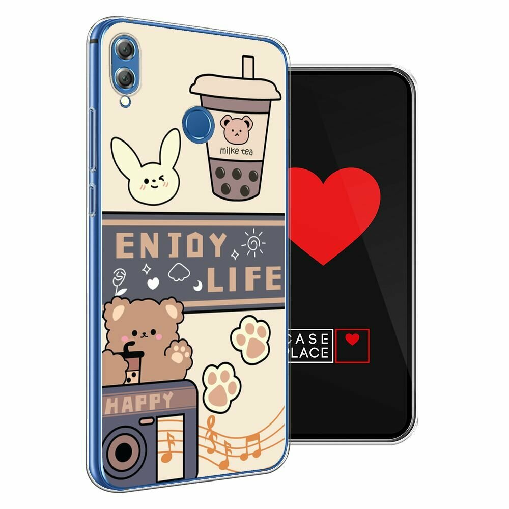 Силиконовый чехол на Honor 8X / Хонор 8Х с принтом "Enjoy life 1" — фото 1