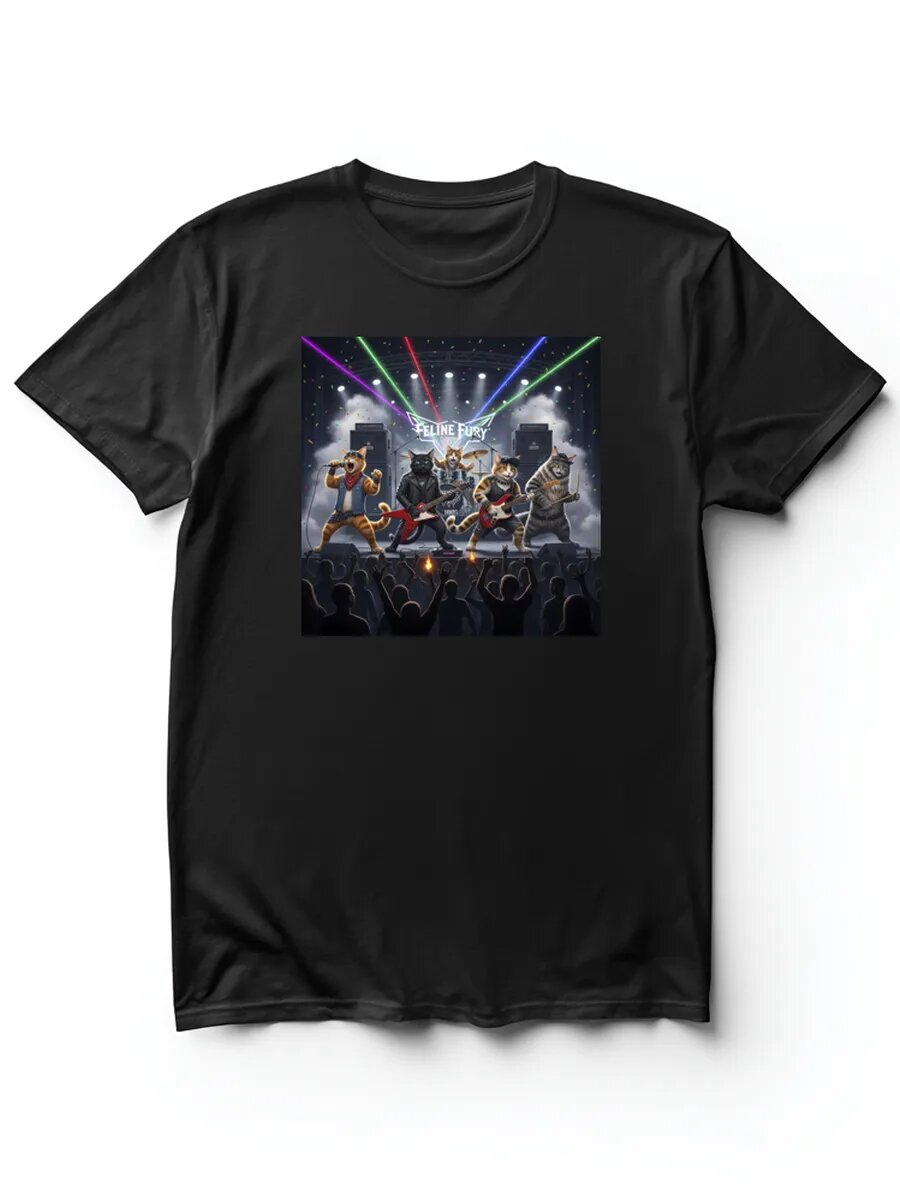 Футболка рок группа котов