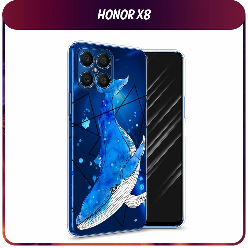Чехол на Honor X8 / Хуавей X8 с принтом "Кит графика", прозрачный