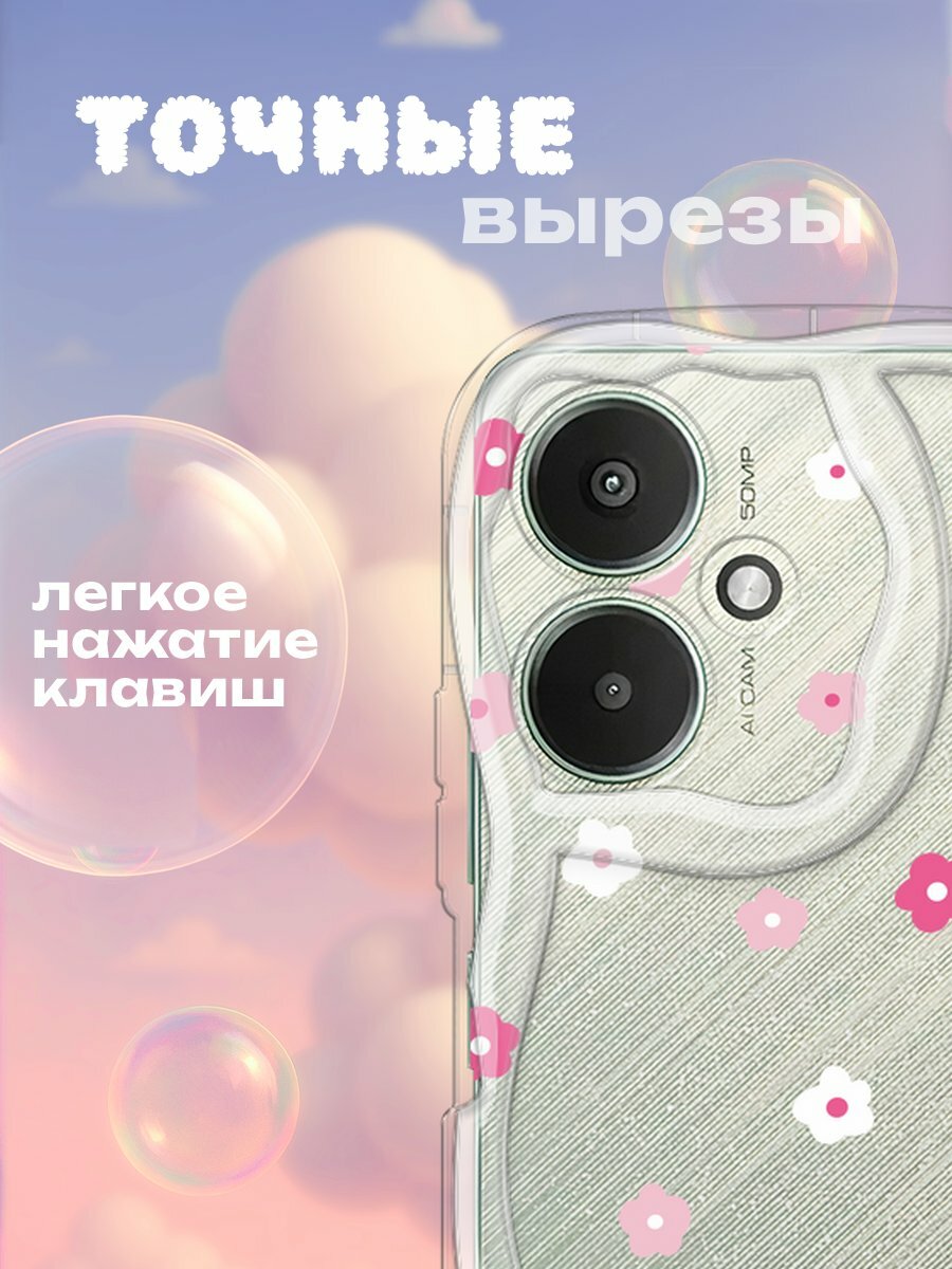 Чехол на Xiaomi Redmi 13C/Poco C65 / Редми 13C/Поко C65 с принтом "Весенние цветочки рисунок" — фото 1