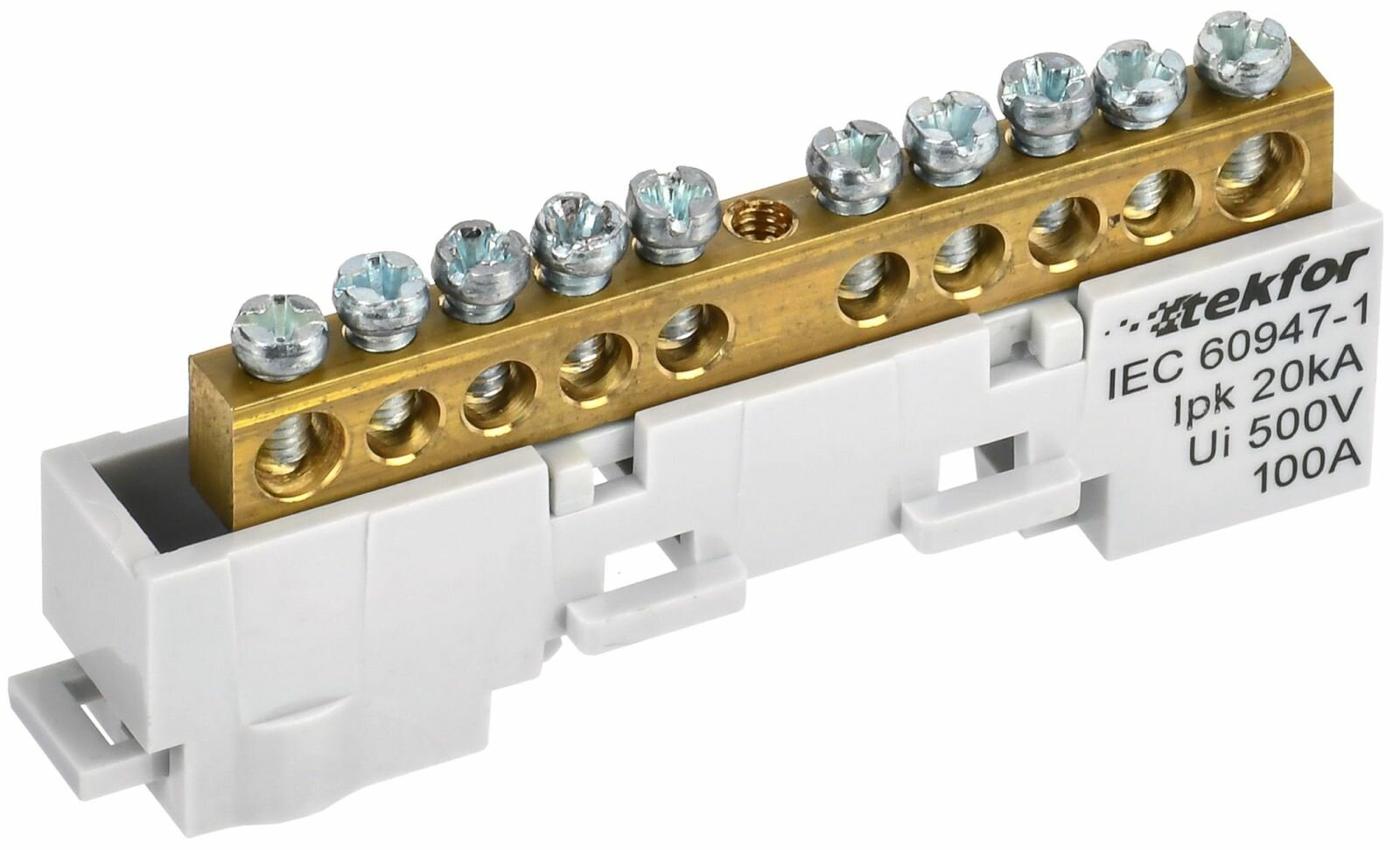 Нулевая шина IEK TEKFOR, L фаза, неизолированная, на универсальном держателе, 6х9 мм