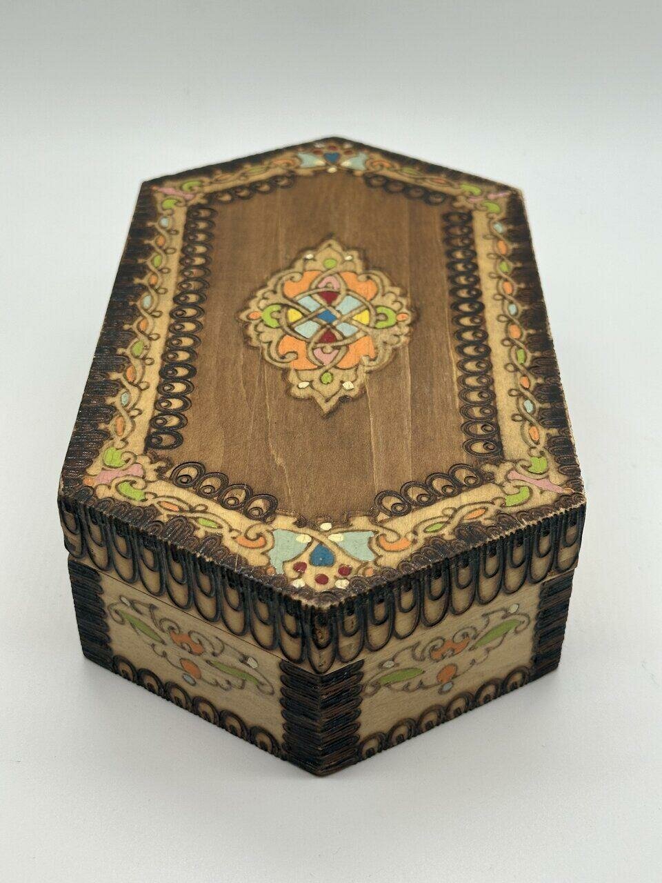 Шкатулка расписная дерево СССР 70 годы