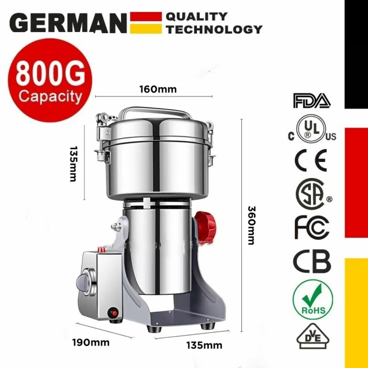Мельница для зерна, муки, мукомолка, кофемолка, измельчитель корней, специй, орехов.