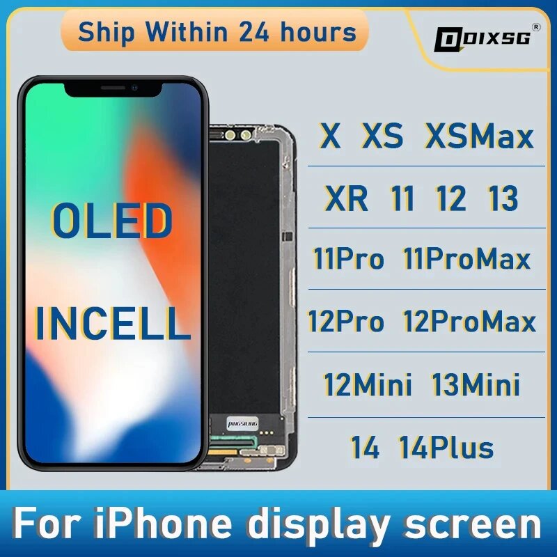 OLED-дисплей для iPhone X XR XS Max, LCD Incell для iPhone 11 12 13 Pro Max 13 Mini 14 OLED For X