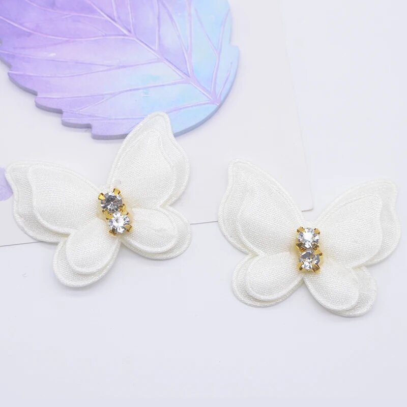 Аппликации бабочки из атласной ткани Diy Super Paradise 12 шт