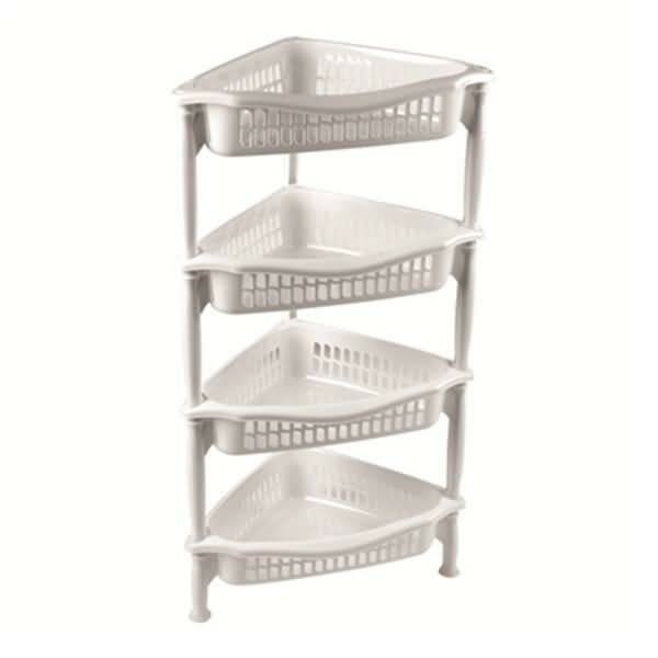 Этажерка Дунья Догуш Пластик угловая, 4 секции, белая