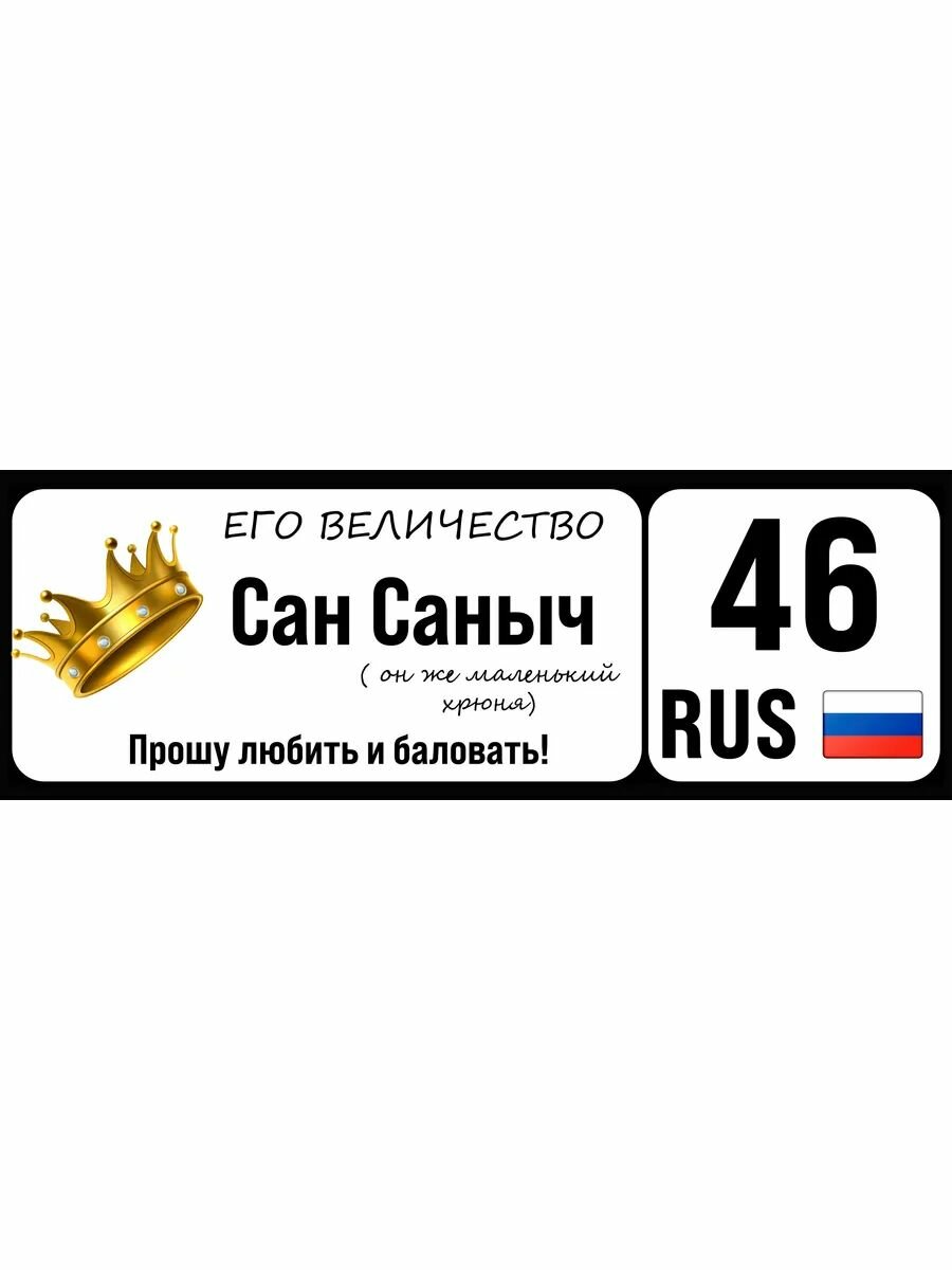 Номер на коляску, велосипед и самокат сан саныч