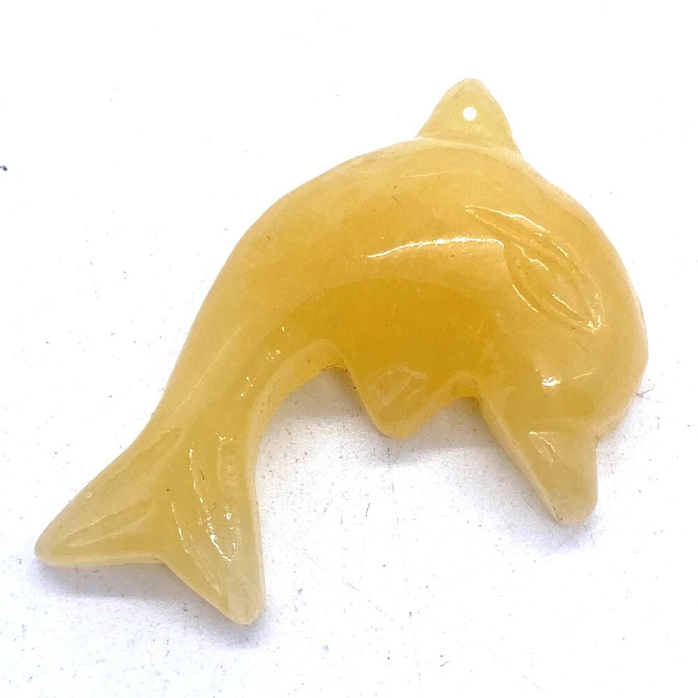 Подвеска из натурального камня Дельфин Тигровый глаз Желтый, A