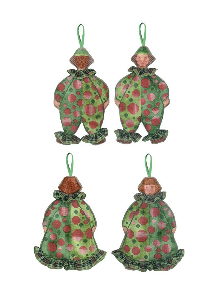 Набор для вышивания Le Bonheur des Dames #2648 Mister Clown in green tartan (Мистер Клоун в зеленом и тартановом), Счетный крест, 8 х 13.5 см