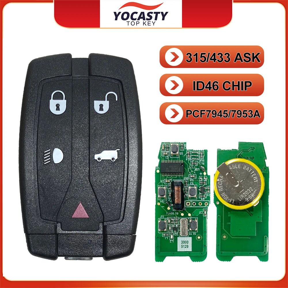 315/433 МГц ASK ID46 PCF7945/53A чип смарт-дистанционный ключ зарядка аккумулятора для Land Rover Freelander 2 LR2 Discovery Sport 433 MHz