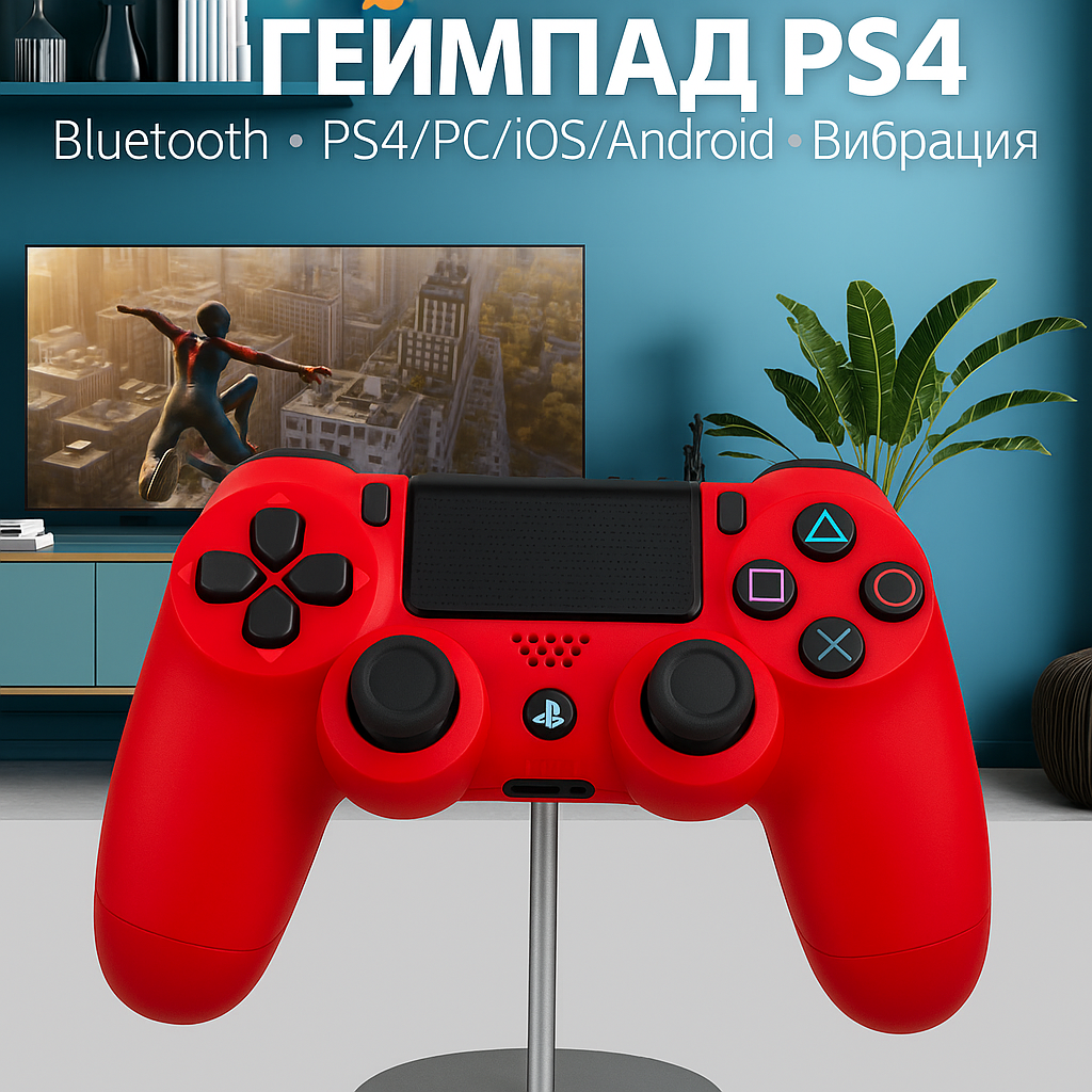 Беспроводной геймпад для PS4 / Джойстик Bluetooth для Playstation 4, Apple (IPhone, IPad), Androind, ПК