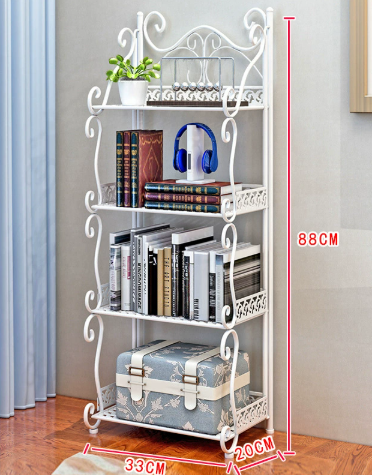 Многоярусная этажерка, кованое железо, белая, для гостиной, 33x88x20 см