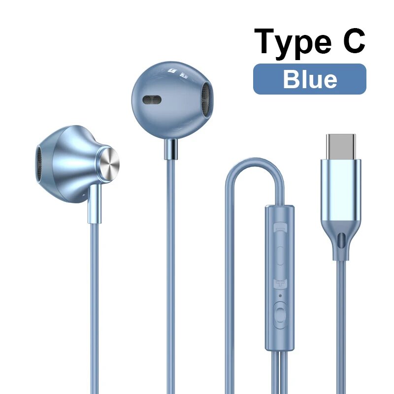 Наушники типа C с разъемом 3,5 мм, Hi-Fi стереоскопический звук с микрофоном, проводные наушники с линейным управлением, наушники для Samsung iPhone 16, гарнитура