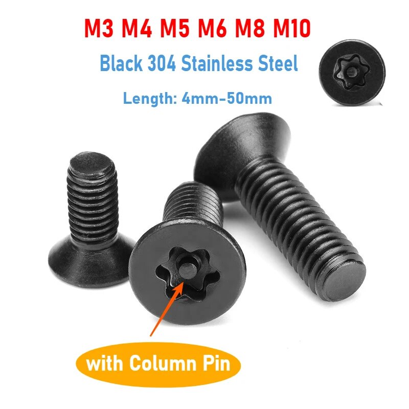 Винты Torx Flat Countersunk Head с защитой от несанкционированного доступа, M6x40mm (5pcs)
