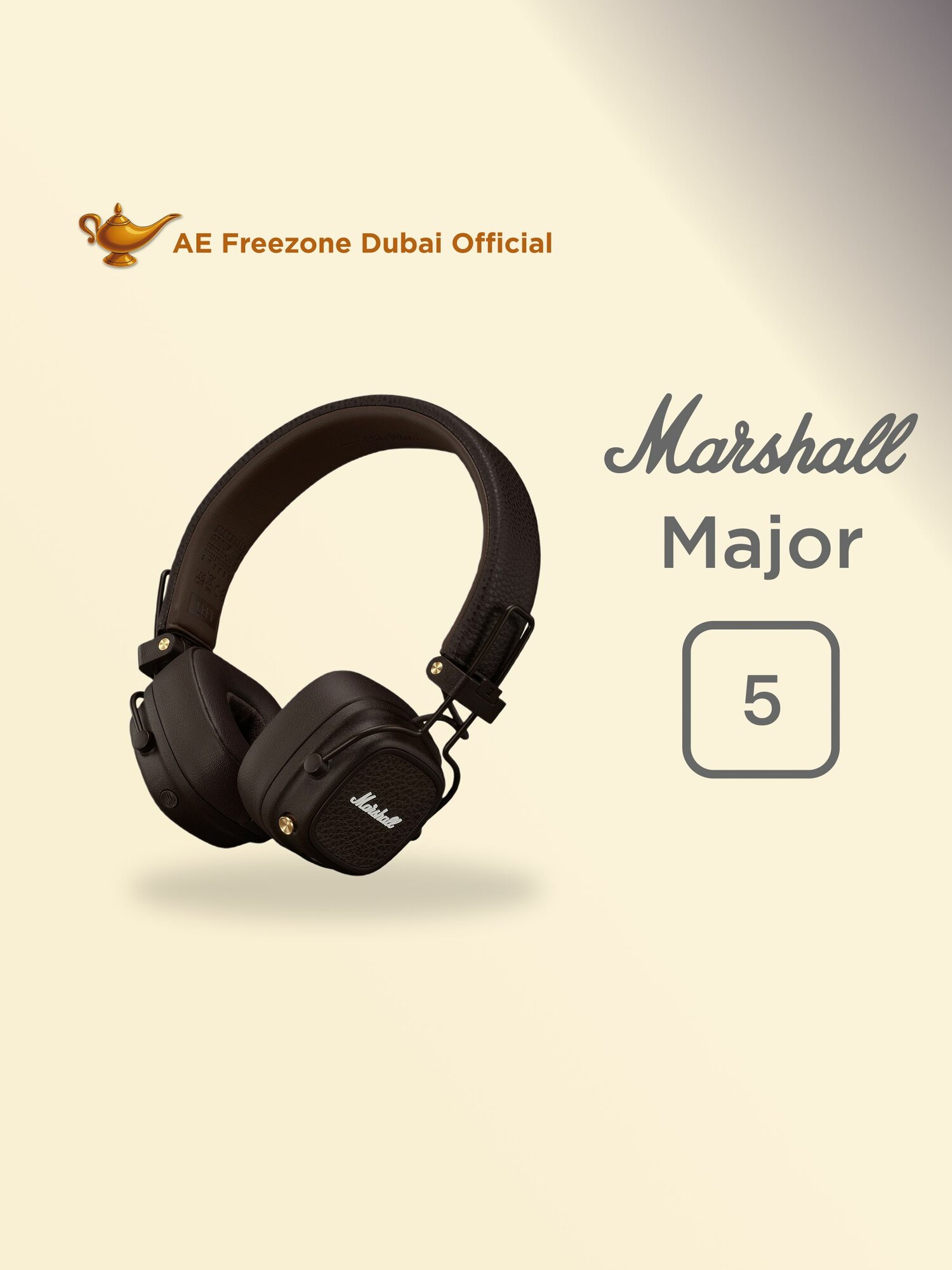 Беспроводные наушники Marshall Major V, цвет Brown, (коричневый)