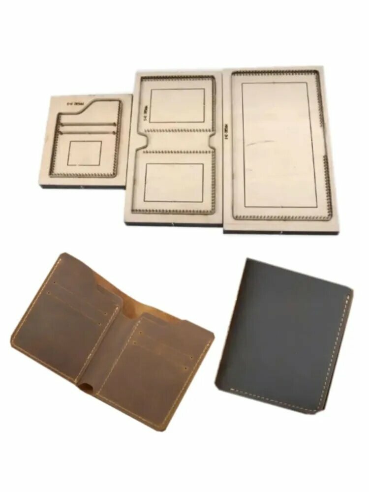 Отсекатель / Торцеватель / Пробойник для кожи , Кошелек-держатель карт , размер 95х110 мм