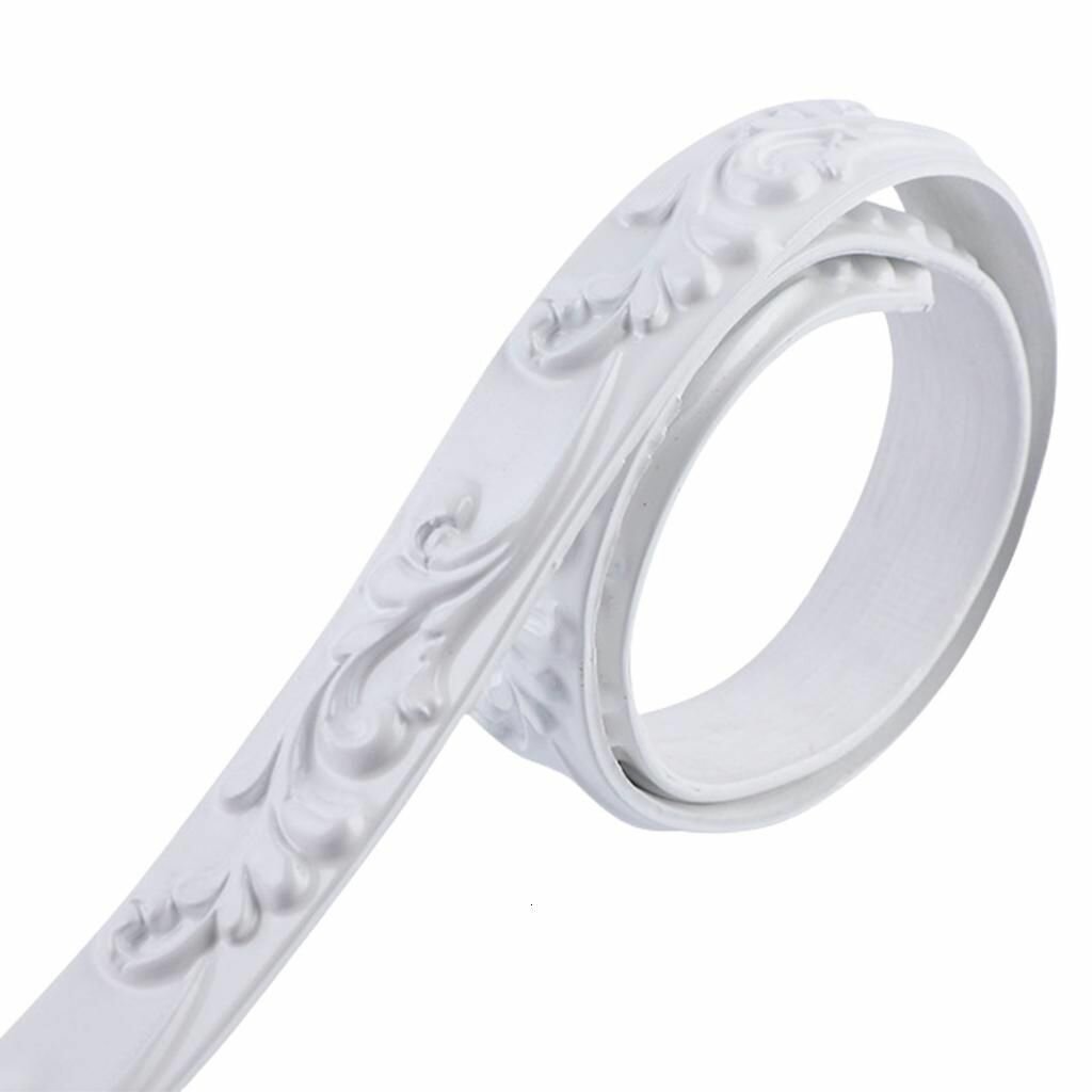 Гибкий молдинг для стен, 5 м, самоклеящийся, Белый