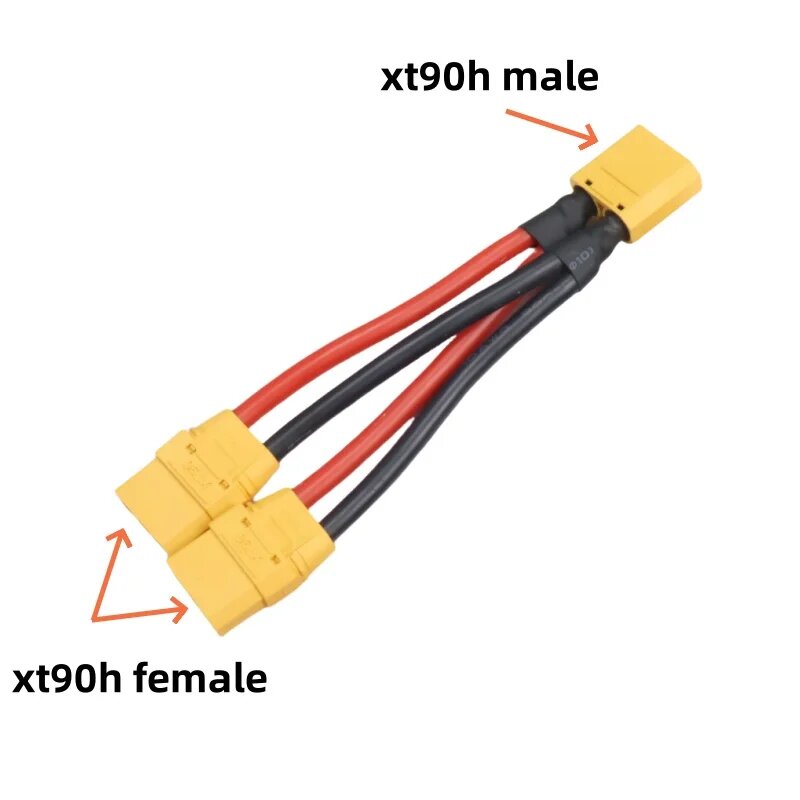 XT90H разъем 1 male to 2 female, 10см, силиконовый кабель