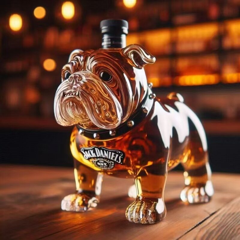 JACK DANIELS Bulldog Whiskey Bottle прозрачная бутылка вина, бутылка виски