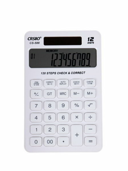 Калькулятор настольный 12-разрядный CS-588 корпус белый, вид калькулятора: настольный