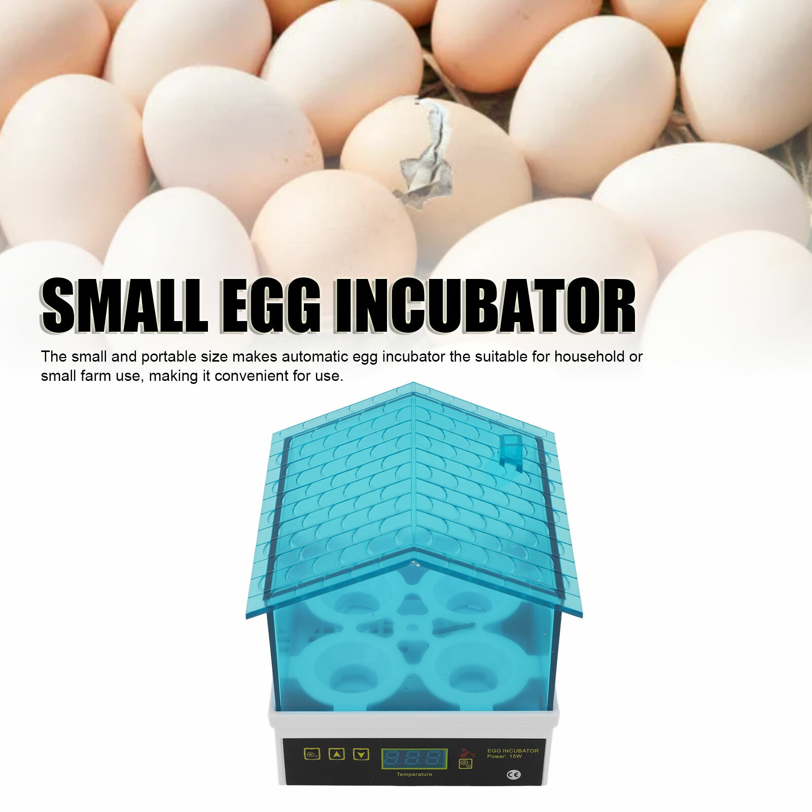 Маленький инкубатор для яиц, 4 гнезда для яиц, регулируемая температура и влажность, портативный автоматический инкубатор для яиц для кур, голубей, перепелов