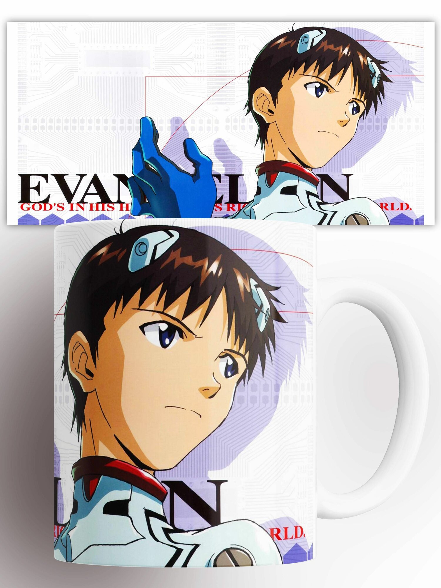 Кружка аниме Евангелион Evangelion Синдзи 330 мл